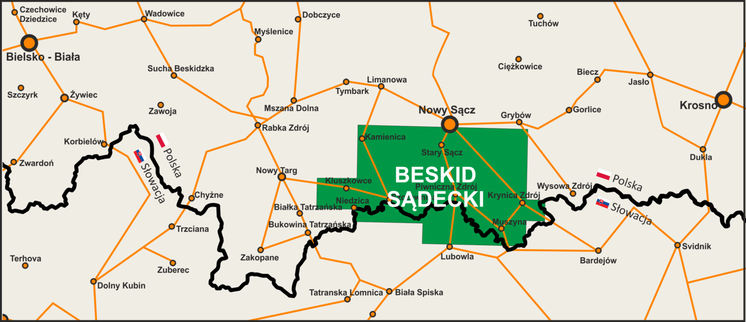 Beskid Sądecki - mapa cyfrowa Wydawnictwa Compass